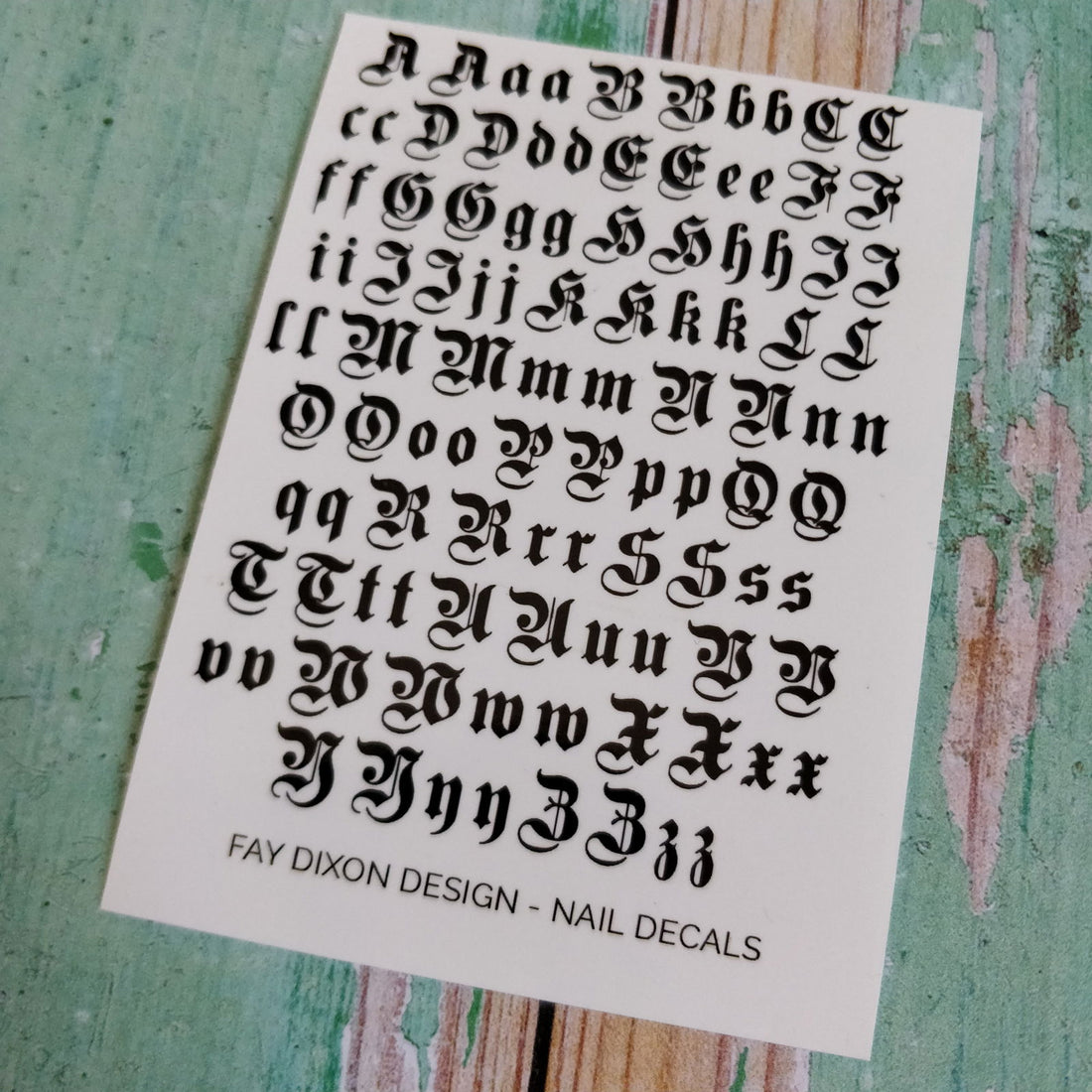 Medieval Font Waterslide Nail Decals – Fay Dixon Design